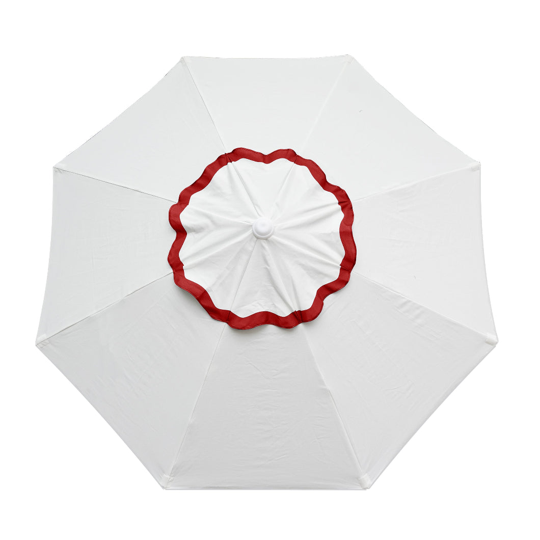AMMSUN 7.8ft Beach & Patio Umbrella,Red Flaps White | AMMSUN Beach Umbrella