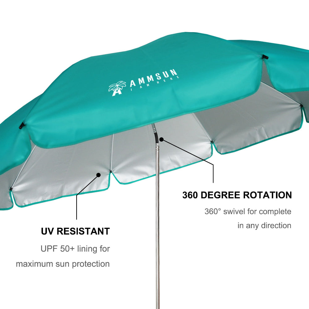 AMMSUN 47 inches Chair Umbrella with Universal Clamp,Turquoise | AMMSUN ...