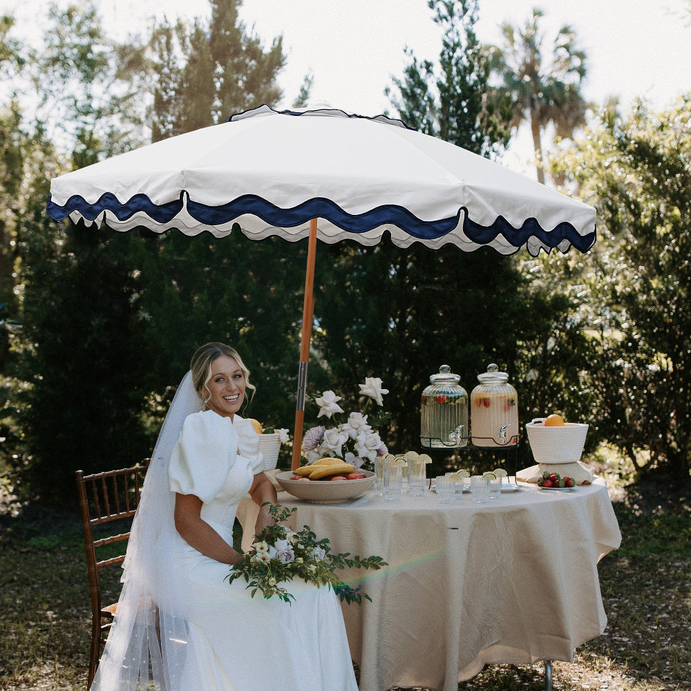 AMMSUN 7.8ft Beach & Patio Umbrella, Blue Flaps White | AMMSUN Beach ...
