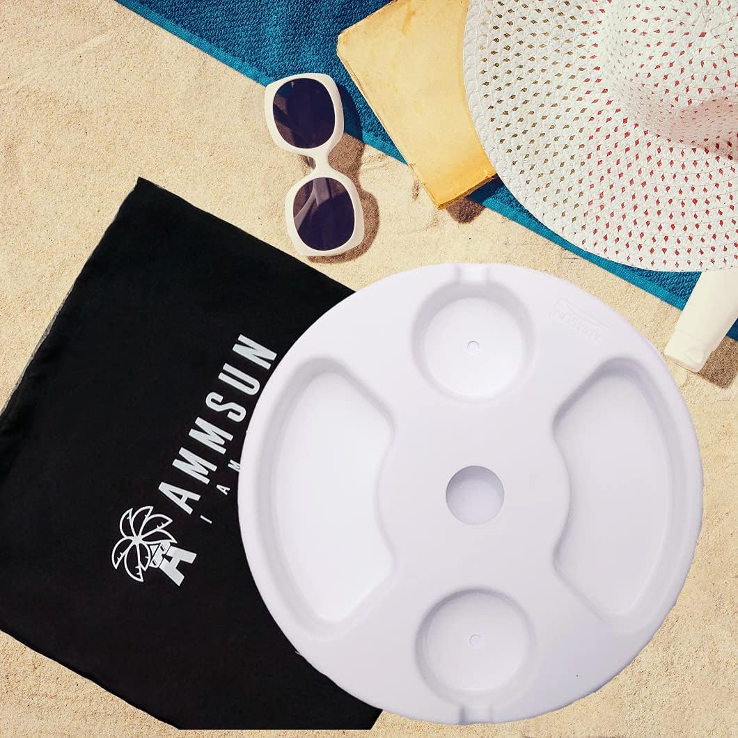 AMMSUN 13 inch Beach Umbrella Table Tray,White | AMMSUN Beach Umbrella