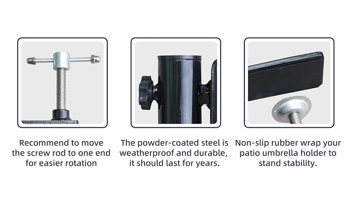 AMMSUN Heavy Duty Upgraded Patio Umbrella Clamp | AMMSUN Beach Umbrella